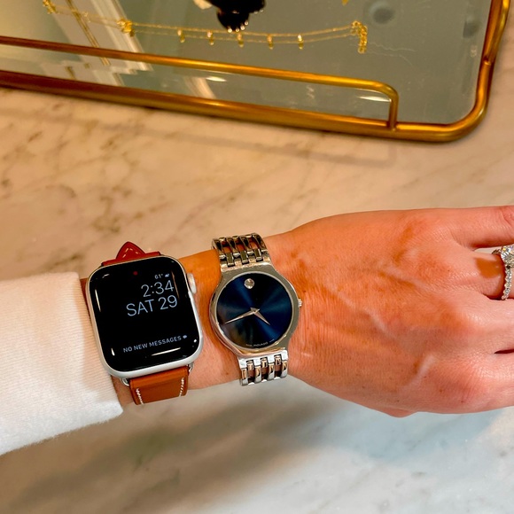 Movado | Accessories | Movado Sapphire Blue Face Stainless Steel Watch ...